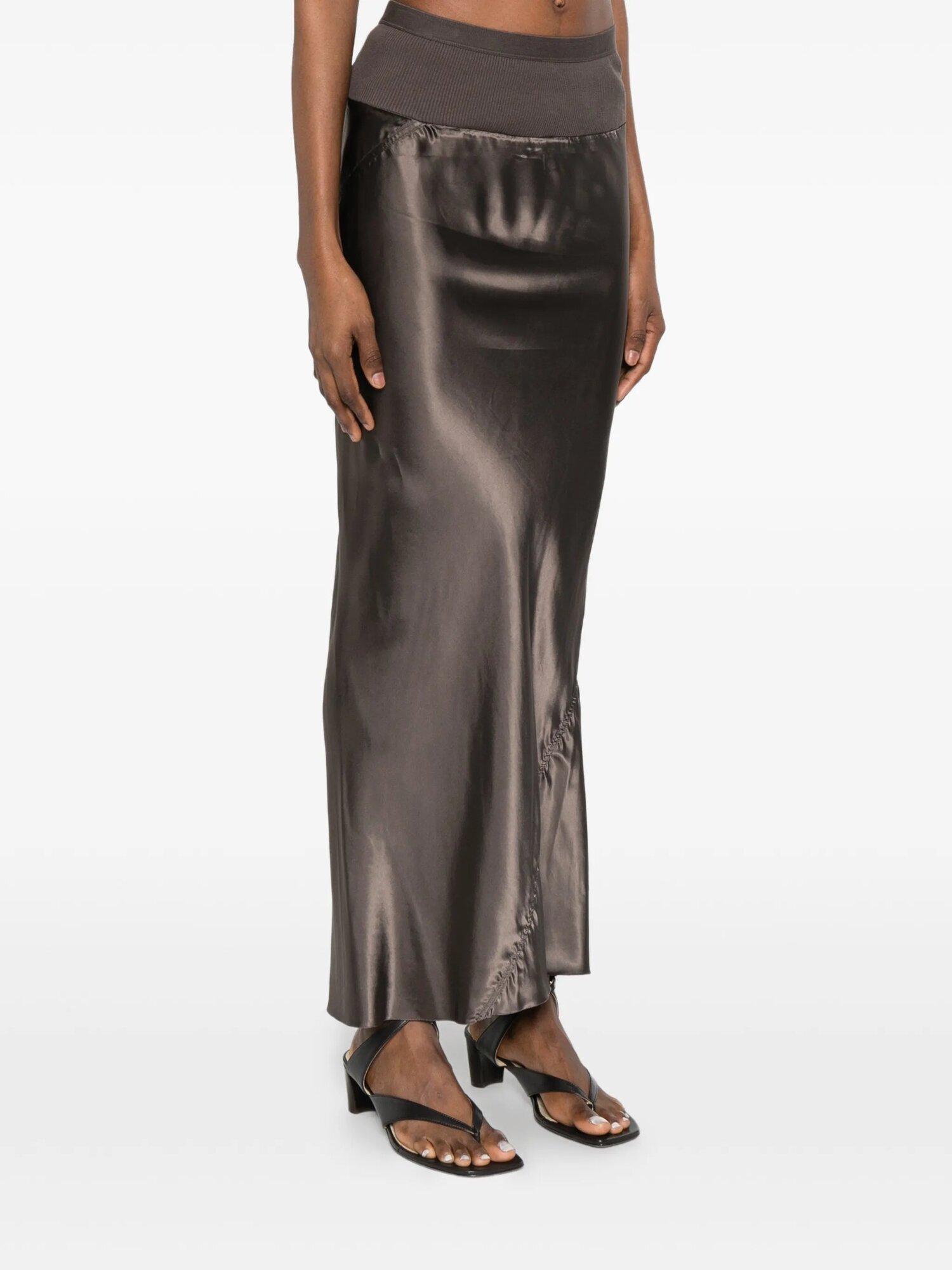 Юбка Rick Owens Ribbed gathered maxi skirt, размер 42 — фото 1