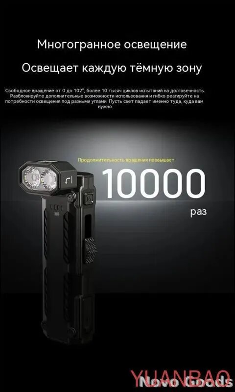 NITECORE EDC09 Ручной фонарь LED 1600 лм 154 м встроенный аккумулятор черный