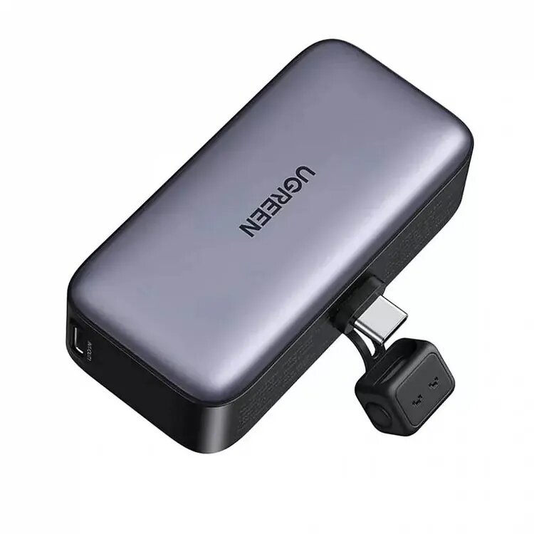 Внешний аккумулятор UGREEN PB503, 5000мAч, серый (35338), USB-Cх2, быстрая зарядка, дисплей, индикатор уровня заряда