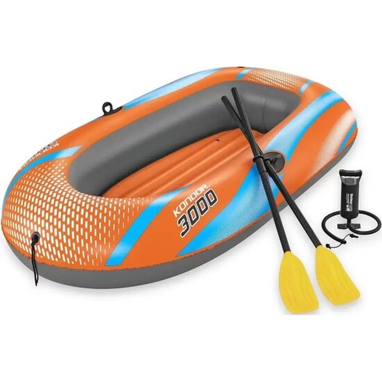 Лодка надувная Bestway KONDOR 3000 в комплекте, весла, насос, 212x122 см