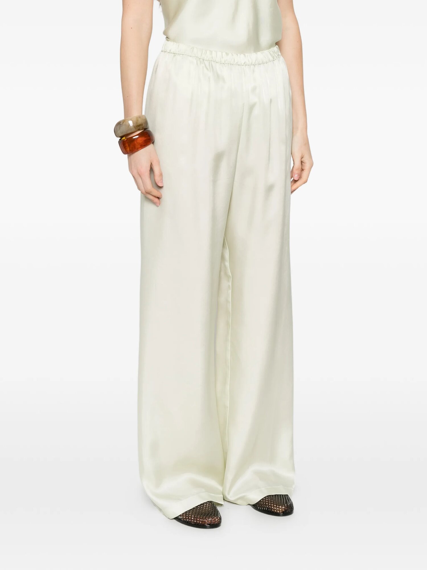 Брюки Enza Costa Fluid twill trousers, размер 48, зеленый — фото 1