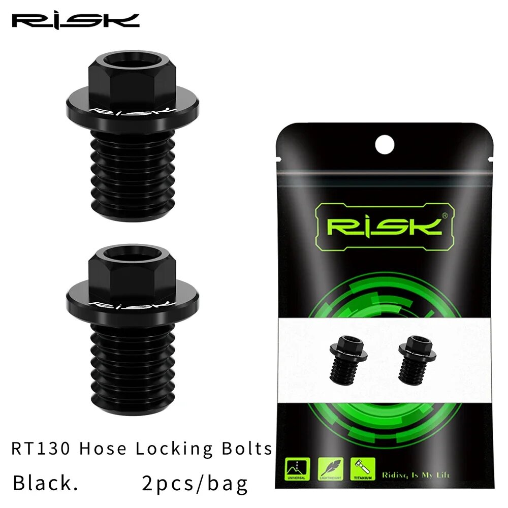 Винты для шоссейного велосипеда RISK Titanium alloy 2 шт. Hose Lock bolt-Black