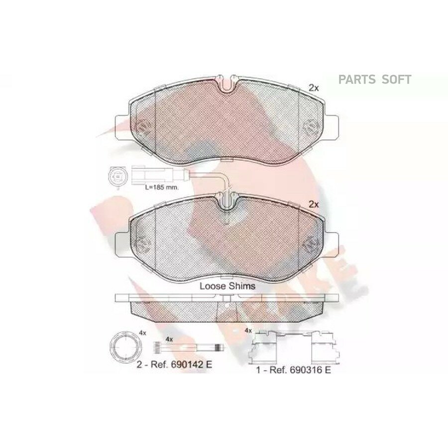 R BRAKE RB1846066 Дисковые тормозные колодки R BRAKE