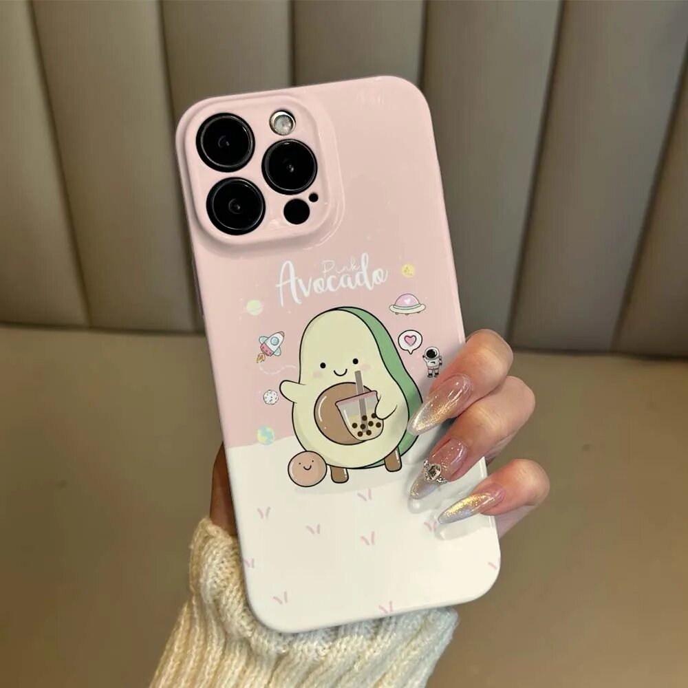 Чехол для iPhone с авокадо, розовый, iPhone 11