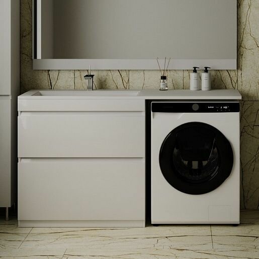 Тумба с раковиной Style Line Даллас 150 L 2 ящика под стиральную машину