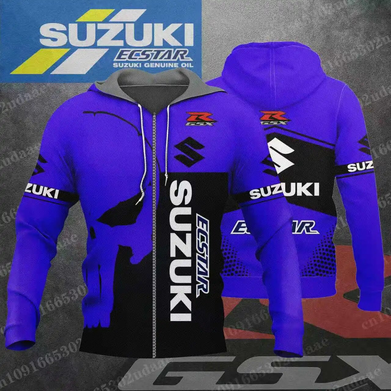 Suzuki 2026 толстовка полиэстер Фиолетовый, XXXL, ZIP-purple