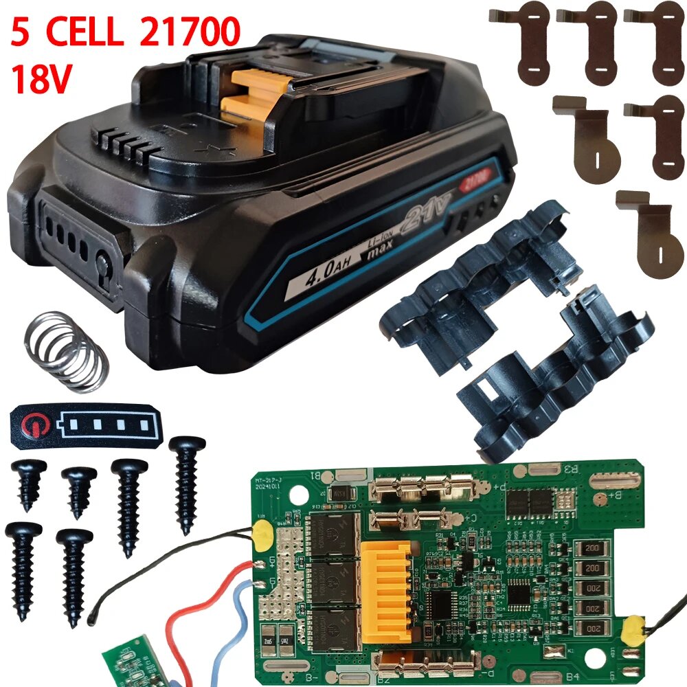 Корпус для 5 аккумуляторов 21700 Makita 18В, Цвет: 4Ah sticker