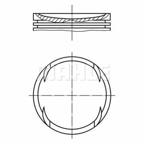 Поршень двигателя Knecht/Mahle 0014000 для Daewoo Korando, Musso; Mercedes CABRIOLET A124 A124, COUPE C124 C124,