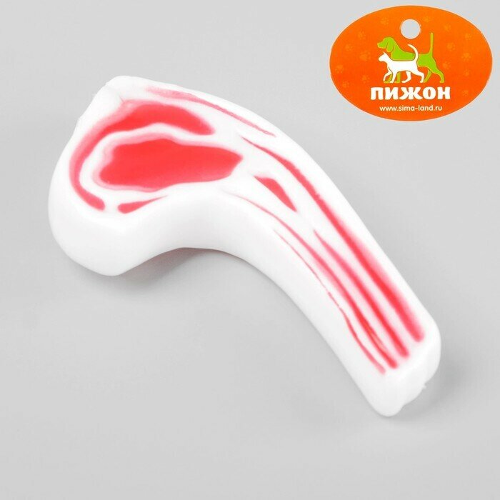 Игрушка пищащая "Мясо на косточке" для собак, 13 см