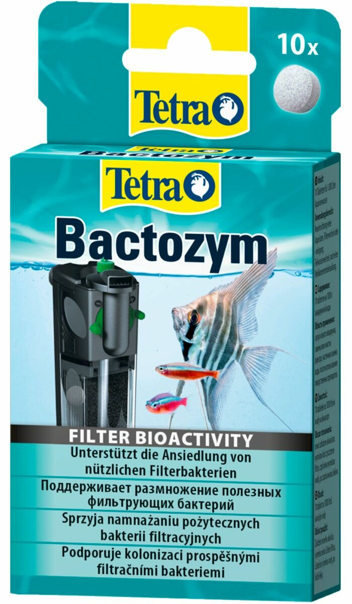 Капсулы TETRA BACTOZYM Тетра средство для стабилизации биологического равновесия в фильтре и аквариуме 10 капсул (1 уп)