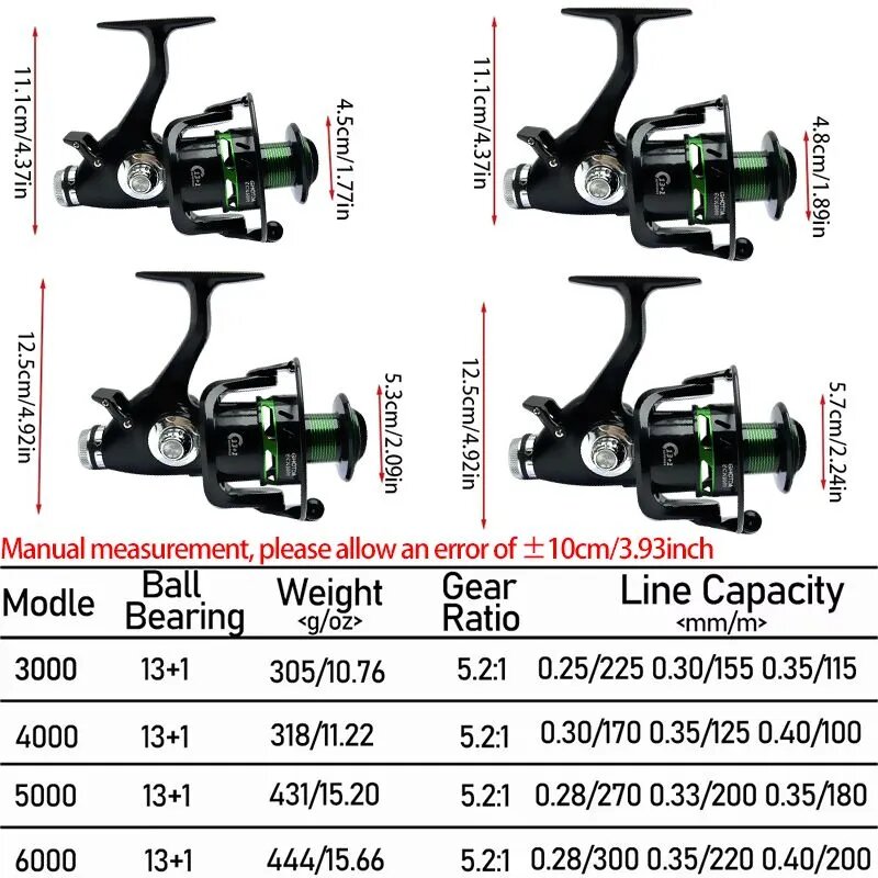 Катушка ECK5000 13+1 Ball Bearing Max Drag 15KG 5.2:1 Fishing Reel — фото 1
