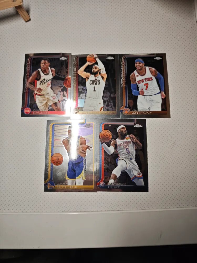 Коллекционные баскетбольные карточки Topps Chrome NBA (набор из 5 карточек)