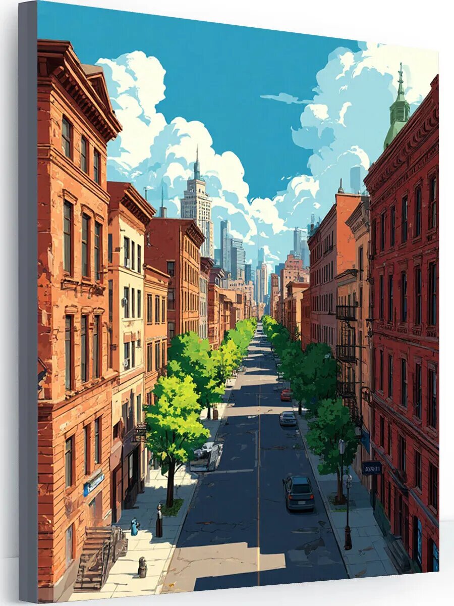 Картина по номерам "Современный город", на холсте на подрамнике, 40 x 50 см