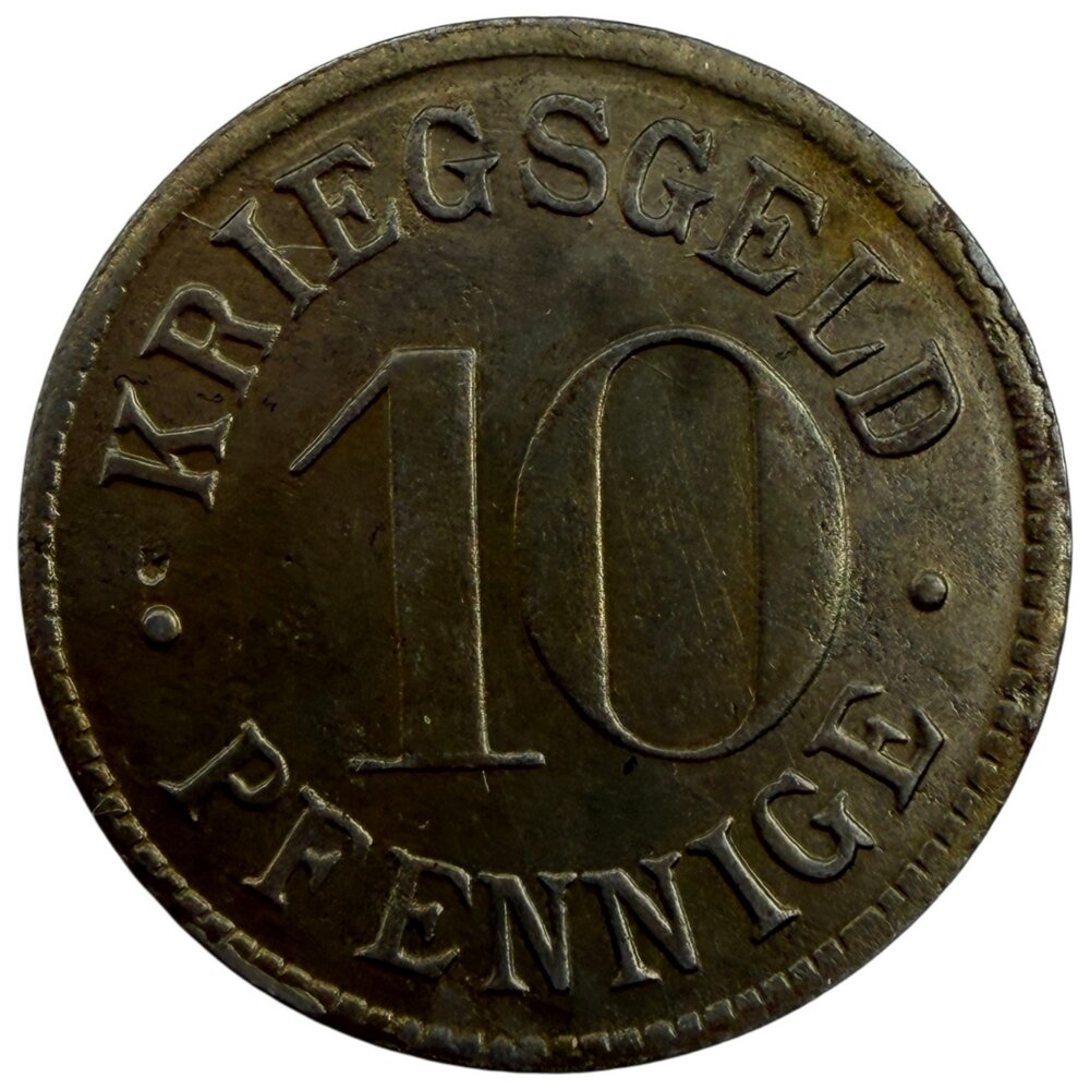 Германия, Веймарская республика, Гейдельберг 10 пфеннигов 1919-1920 гг. (Без отверстия)