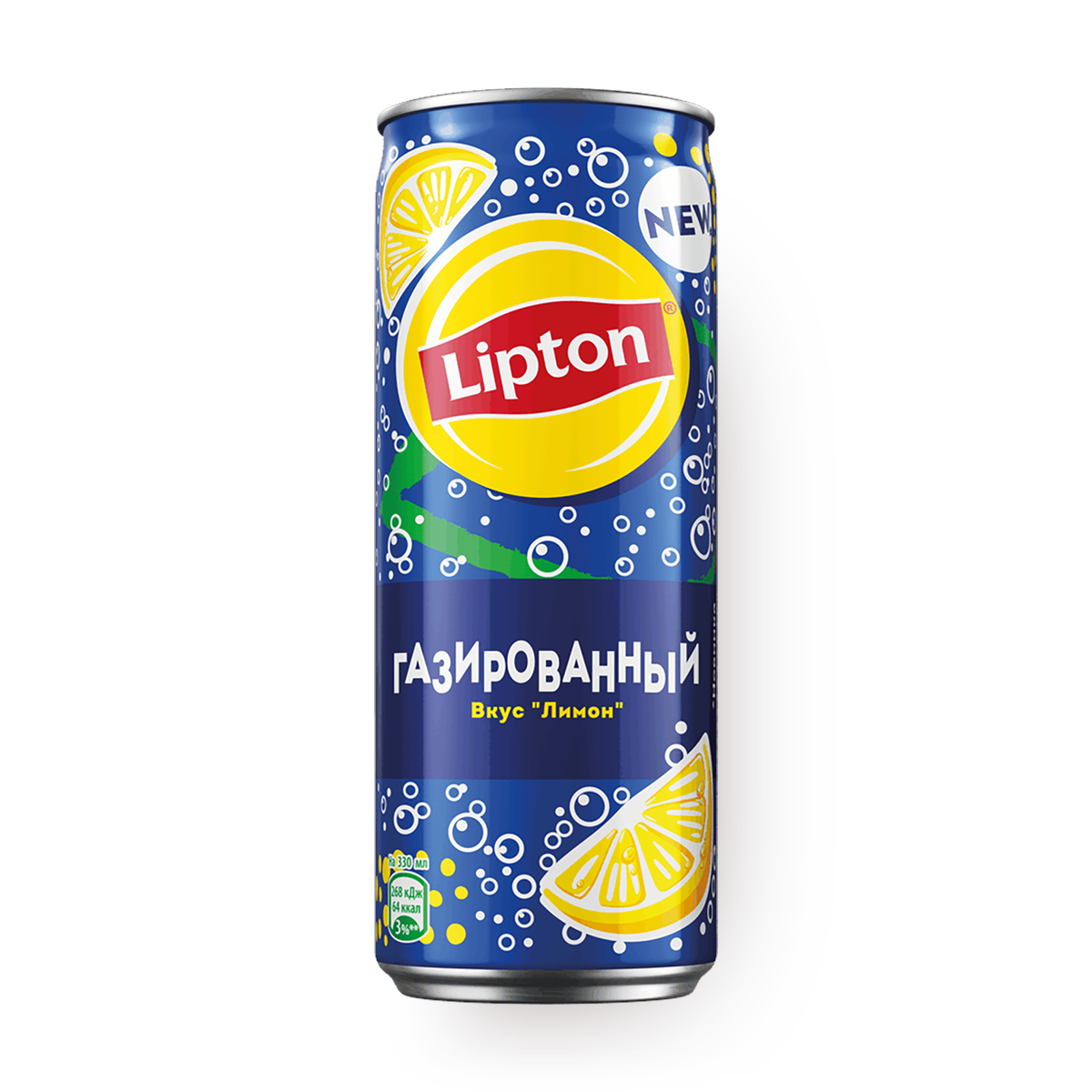 Чай чёрный Lipton лимон газированный