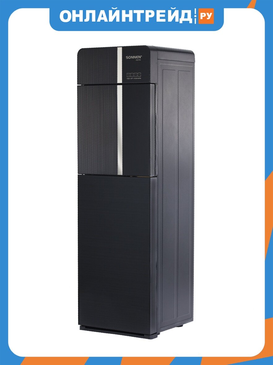 Кулер для воды Sonnen FSE-03BR, напольный, нагрев/охлаждение электронное, нижняя загрузка, 3 крана, черный, 455754
