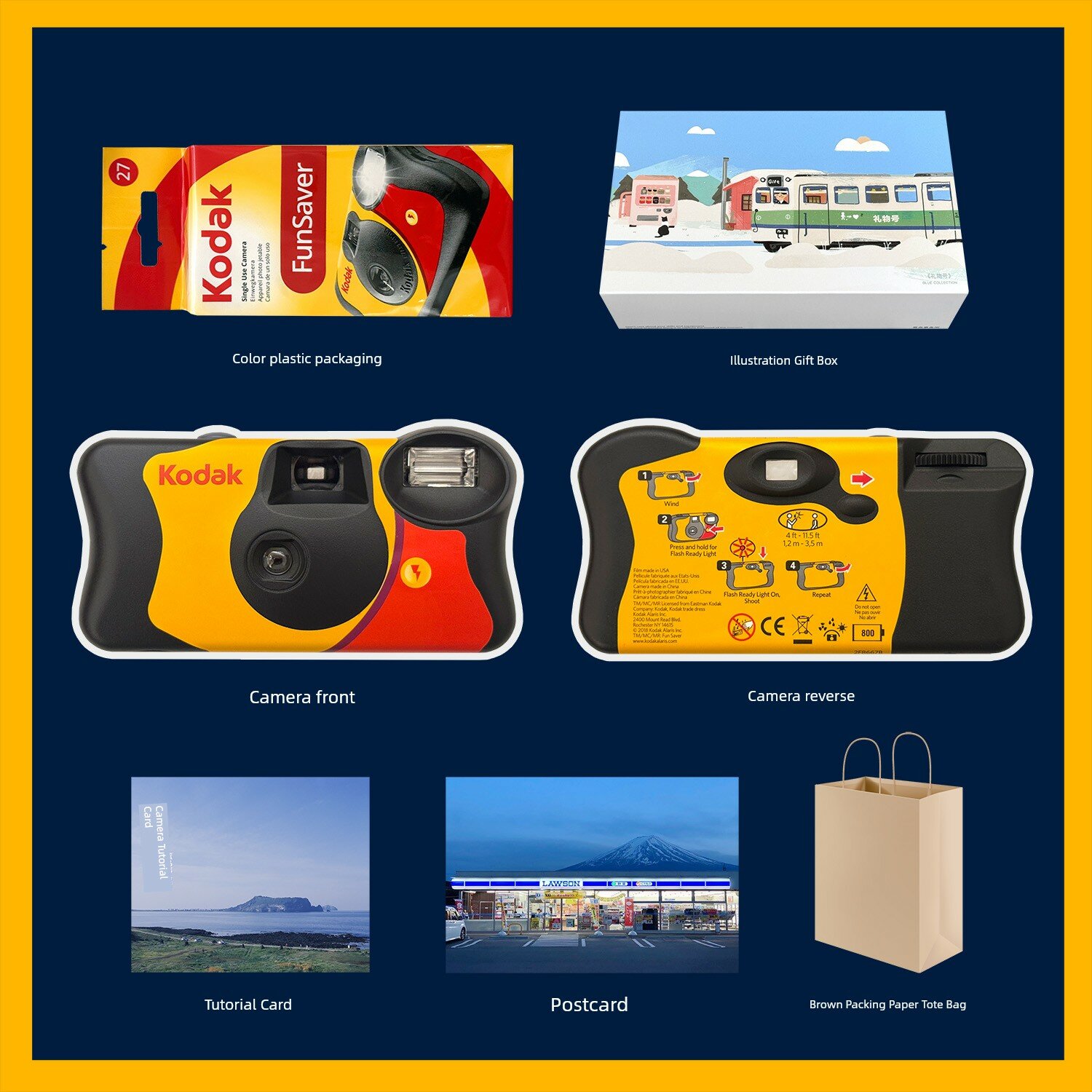 Одноразовая камера Kodak FunSaver 800 с 27 листами цветной пленки ISO 800