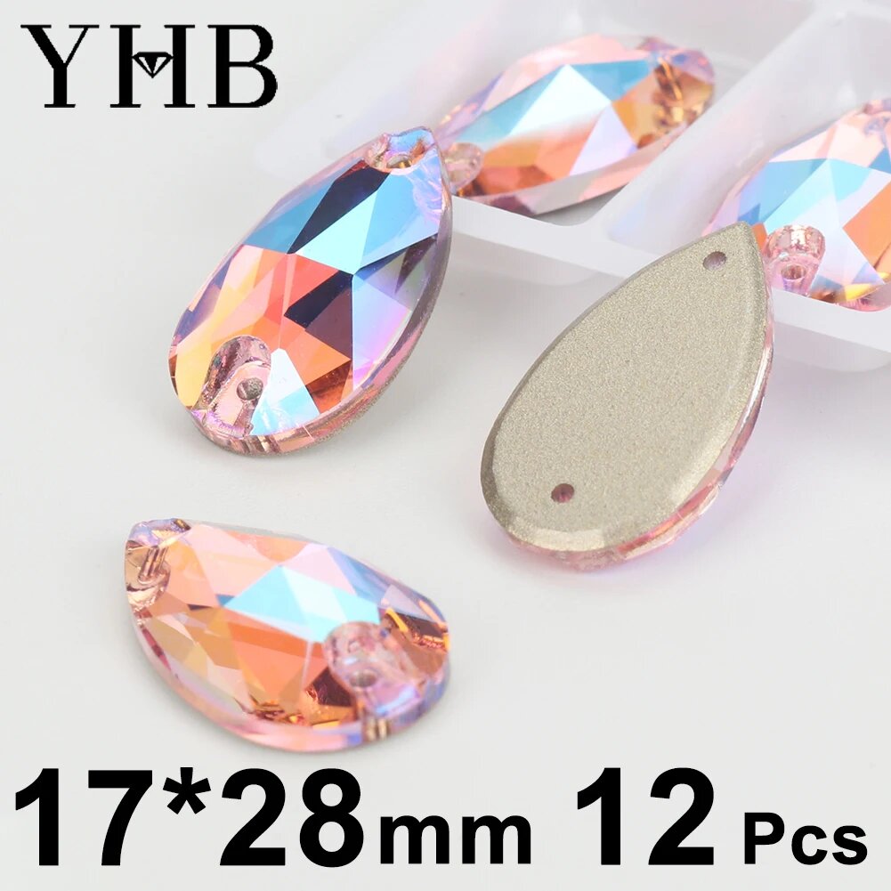 Стразы YHB Drop 17X28mm, 12 шт