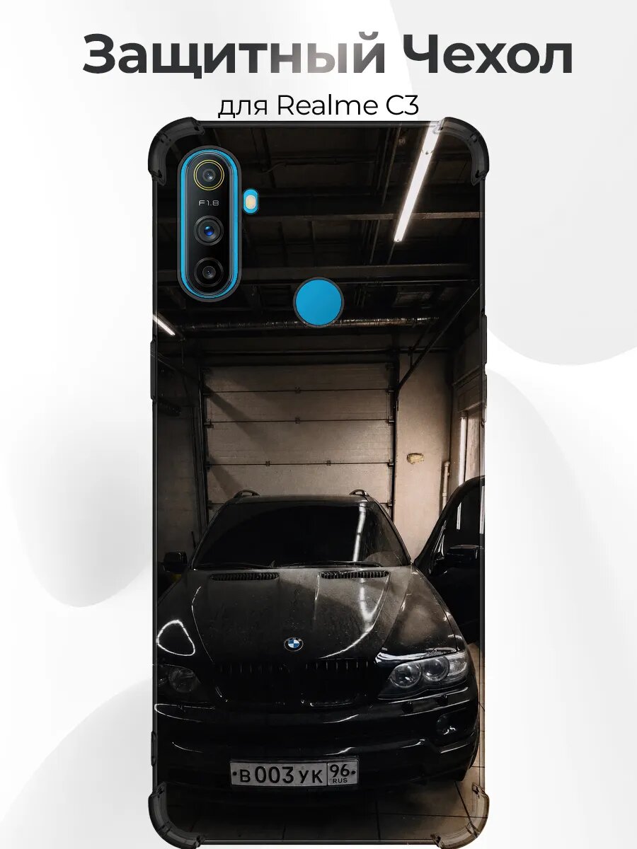 Чехол на Realme C3 черный BMW X5 E53