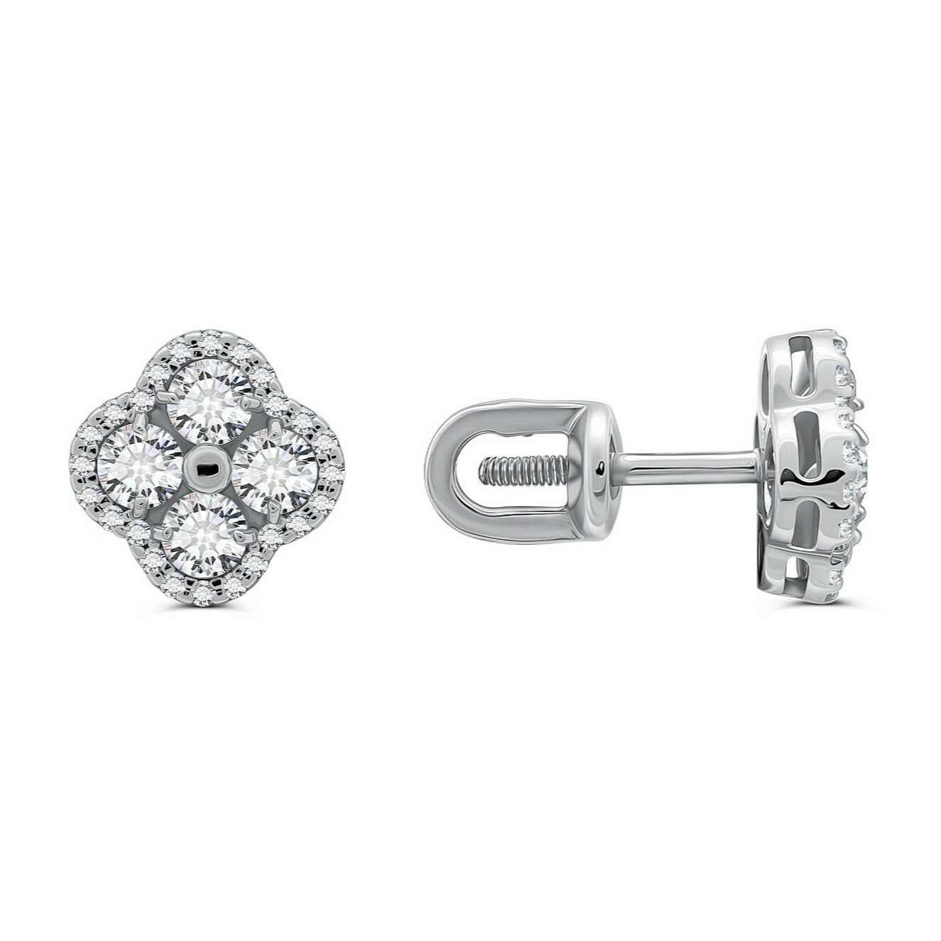 Серьги, серебро, 925 проба, фианит