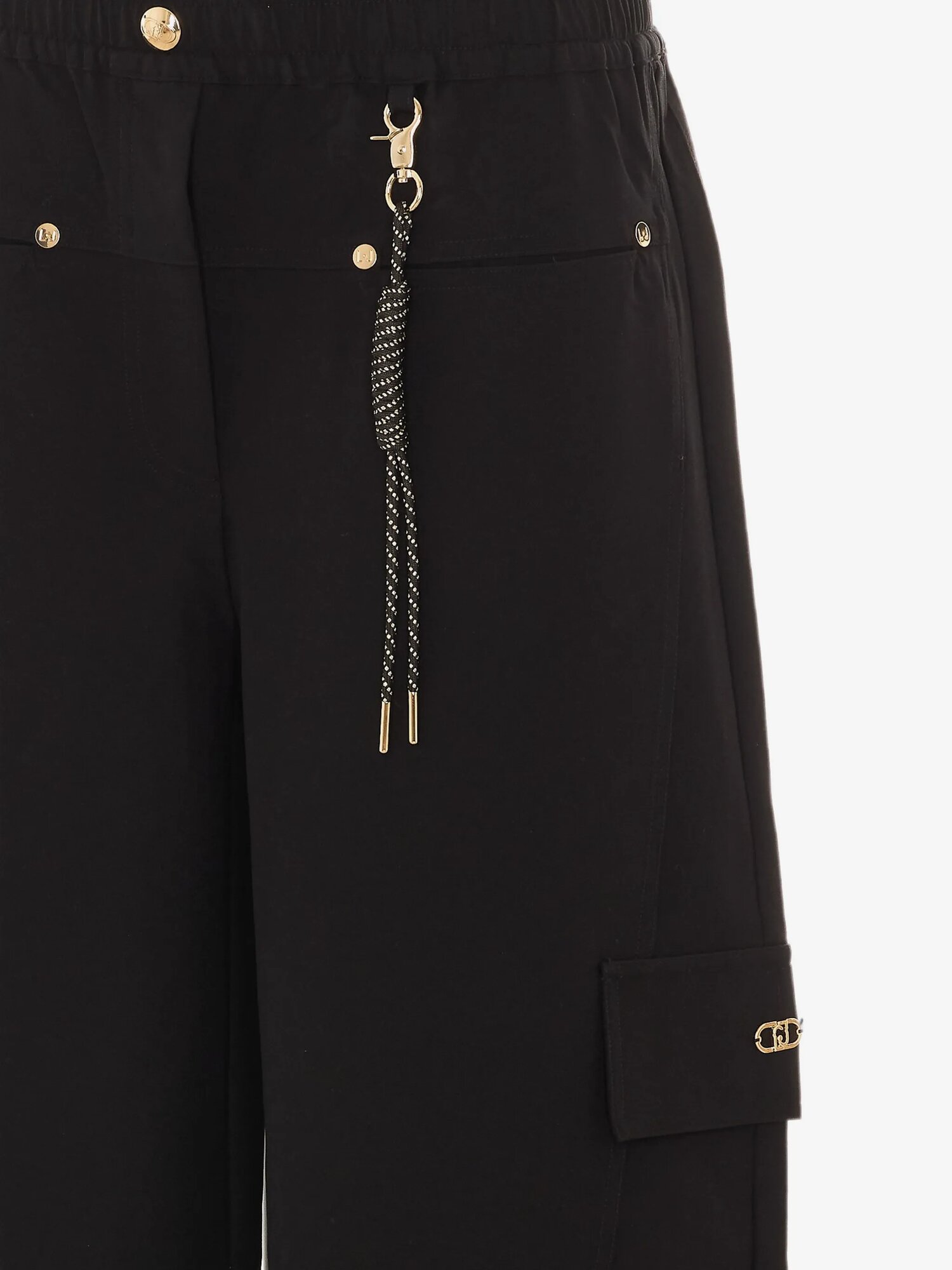 Брюки LIU JO Elasticated-waist track pants, размер 2XL, черный — фото 1