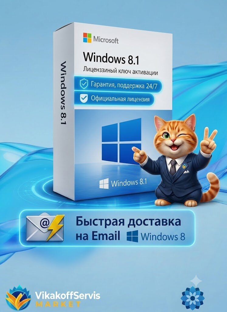 Microsoft Windows 8.1 Pro (Professional) — электронный ключ активации для ноутбука/компьютера