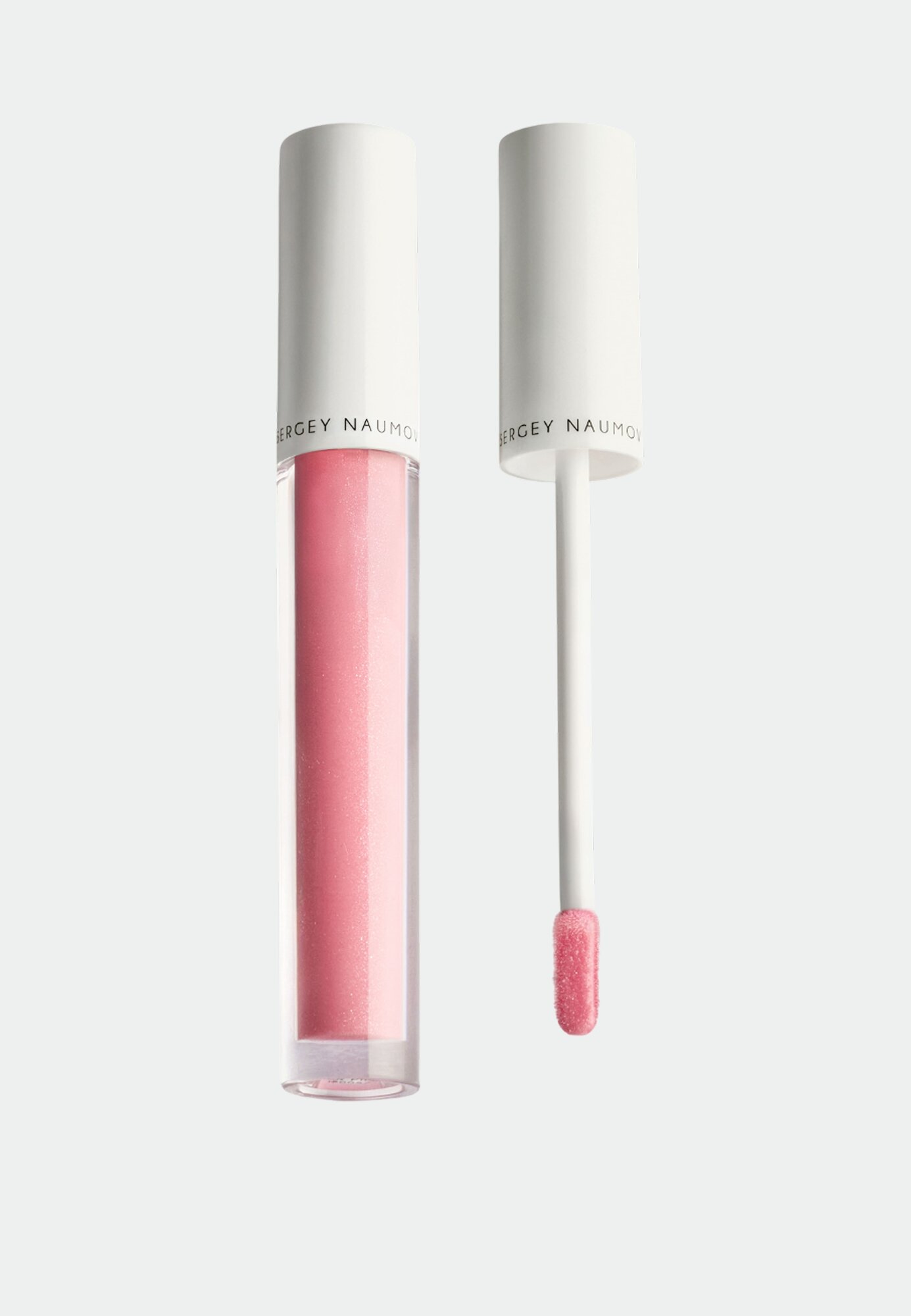 SERGEY NAUMOV Блеск для губ LIP GLOSS HER PINK с эффектом «Жидкое стекло» сияющий глянцевый с шиммером