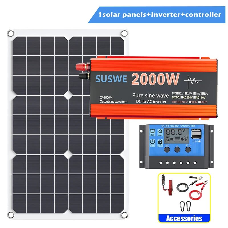 Солнечный генератор 2000 Вт 600 Вт панель Red 220V Kits