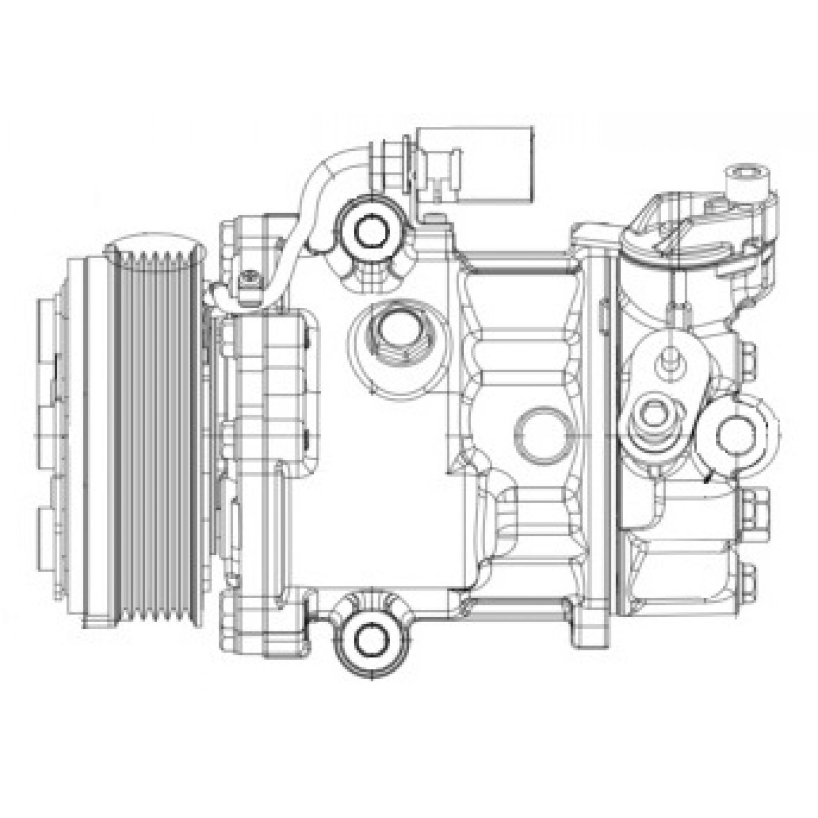 Компрессор кондиционера, для Поло Седан 2011- 1.6i CFNA oem 6RD820803, 6RD820803D арт LCAC1853