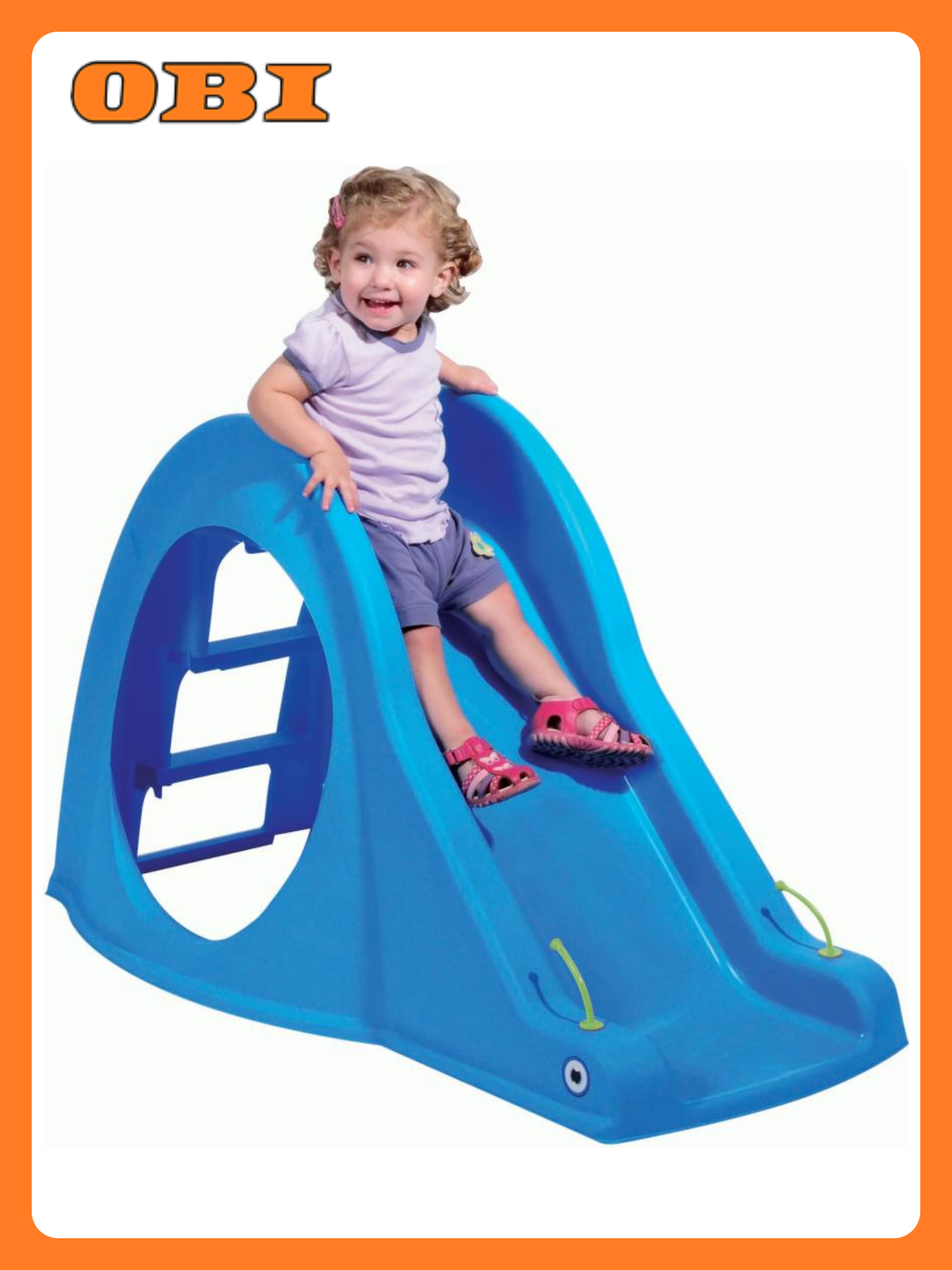 Горка детская, пластик, 112 см x 65 см x 67 см, с лестницей, для улицы и помещения, синяя