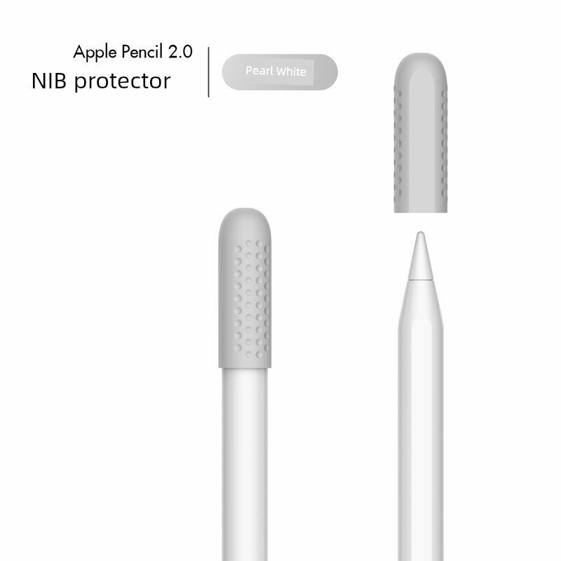 Силиконовый чехол для кончика пера Apple Pencil, Huawei M-Pencil, Bisi, Wenstone и iFlytek - Белый, 1 шт.