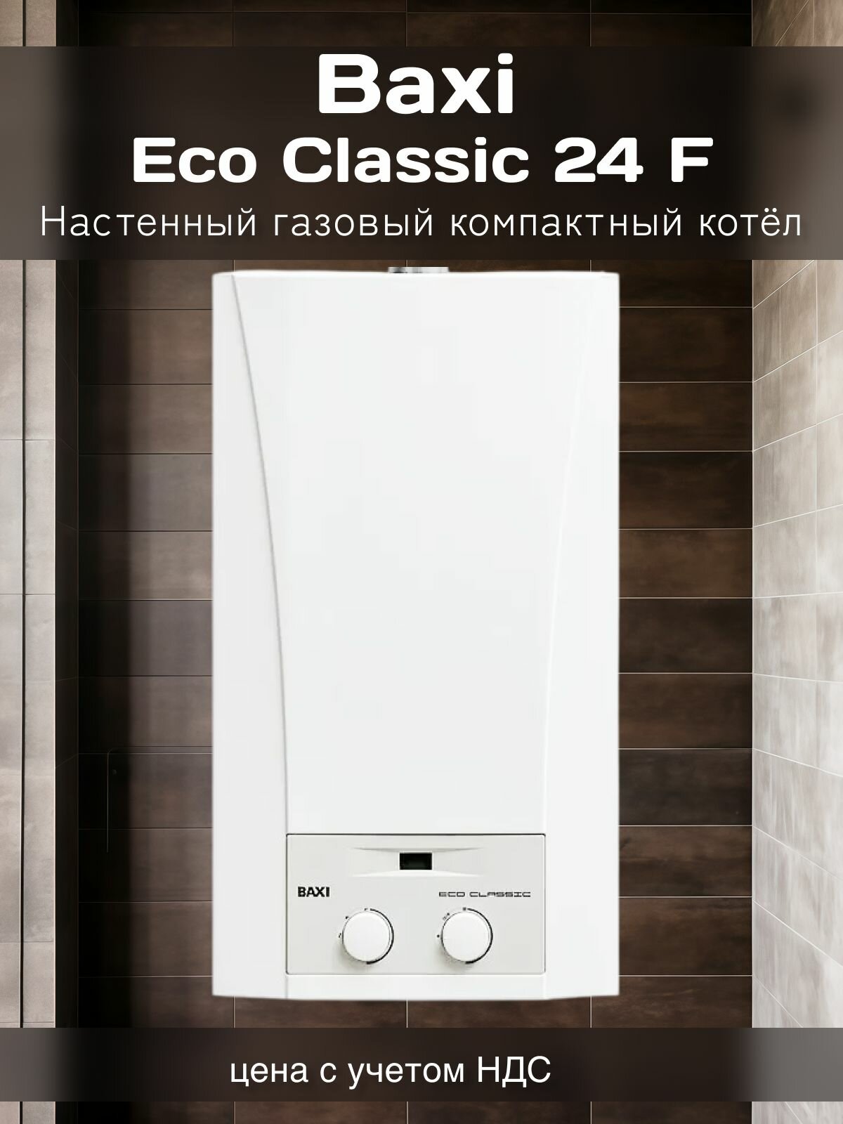 Котел газовый настенный Baxi Eco Classic 24 F турбированный (закрытая камера сгорания), двухконтурный (для отопления и гвс)