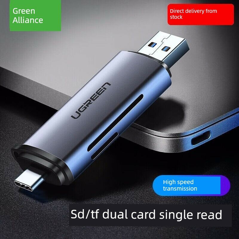 USB-C 3.0 OTG карт-ридер для SD/TF карт - Один слот, Высокая скорость передачи данных