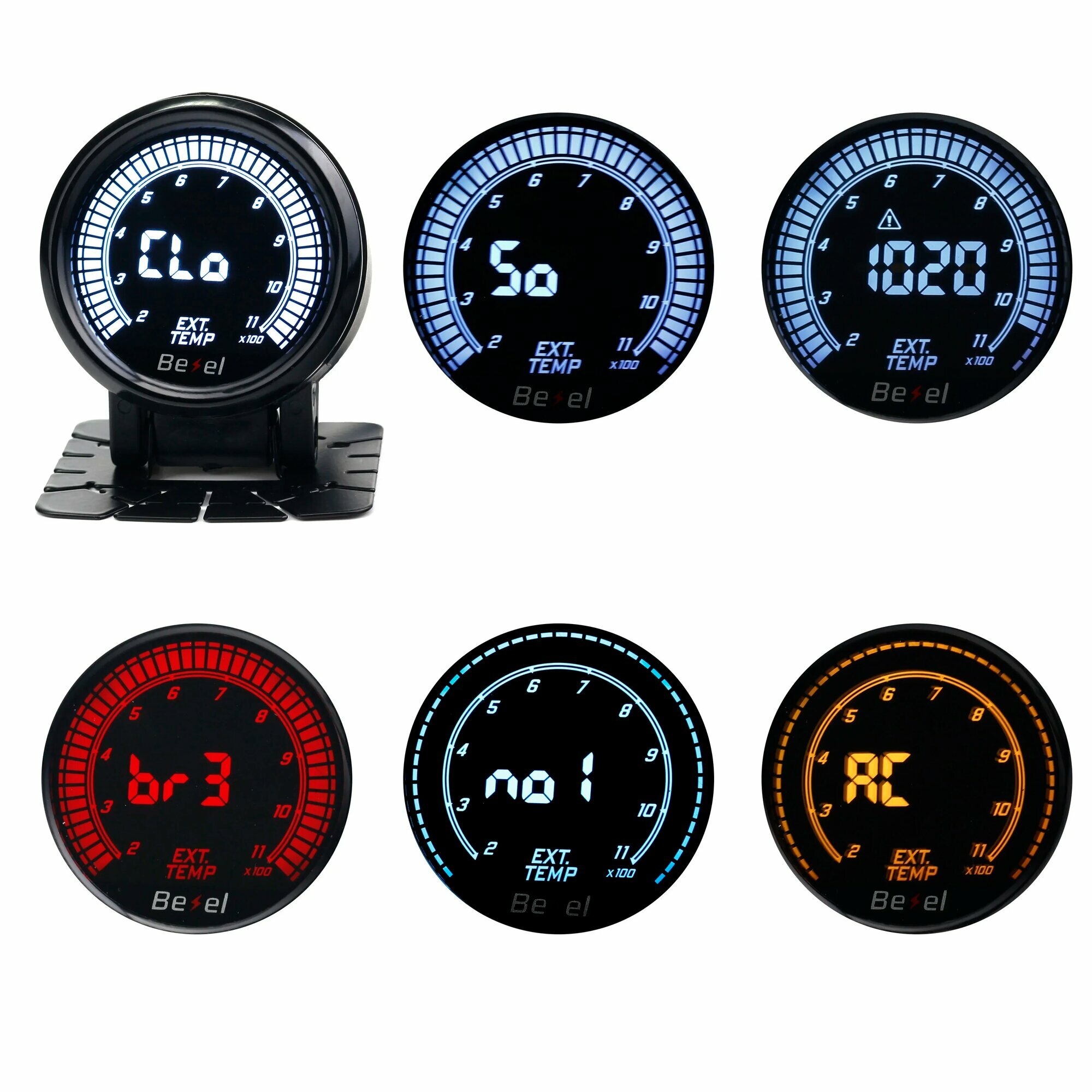 Тахометр автомобильный 52 мм, Exhaust Gas Temp, 10 цветов