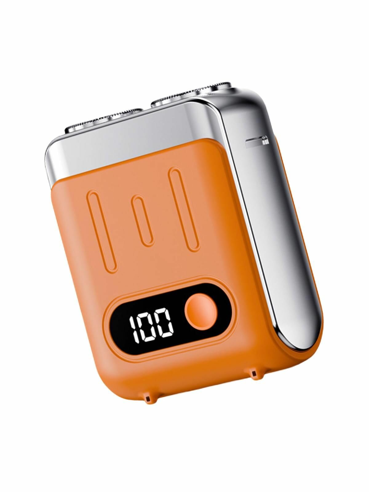Электробритва, Портативная бесшумная маленькая электрическая бритва для путешествий, мужская мини-бритва с цифровым дисплеем-оранжевый