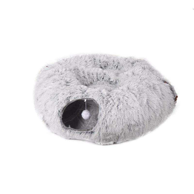 Кошачий тоннель-кровать из плюша, 1