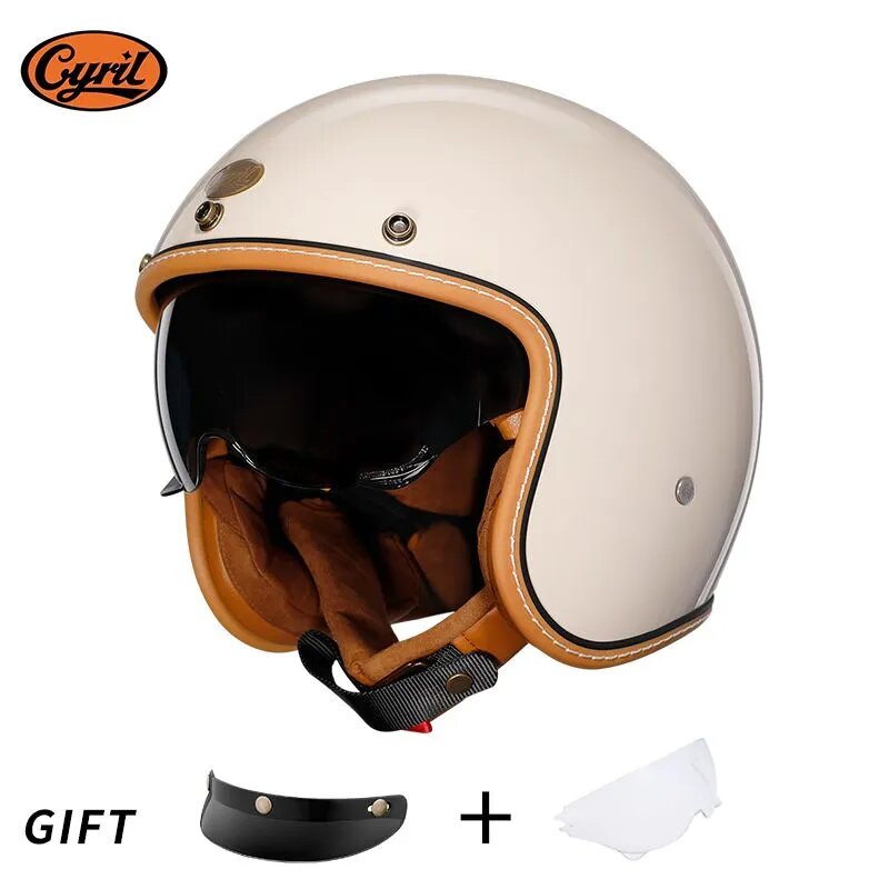 CYRIL Мотошлем, цвет: слоновая кость, размер: L