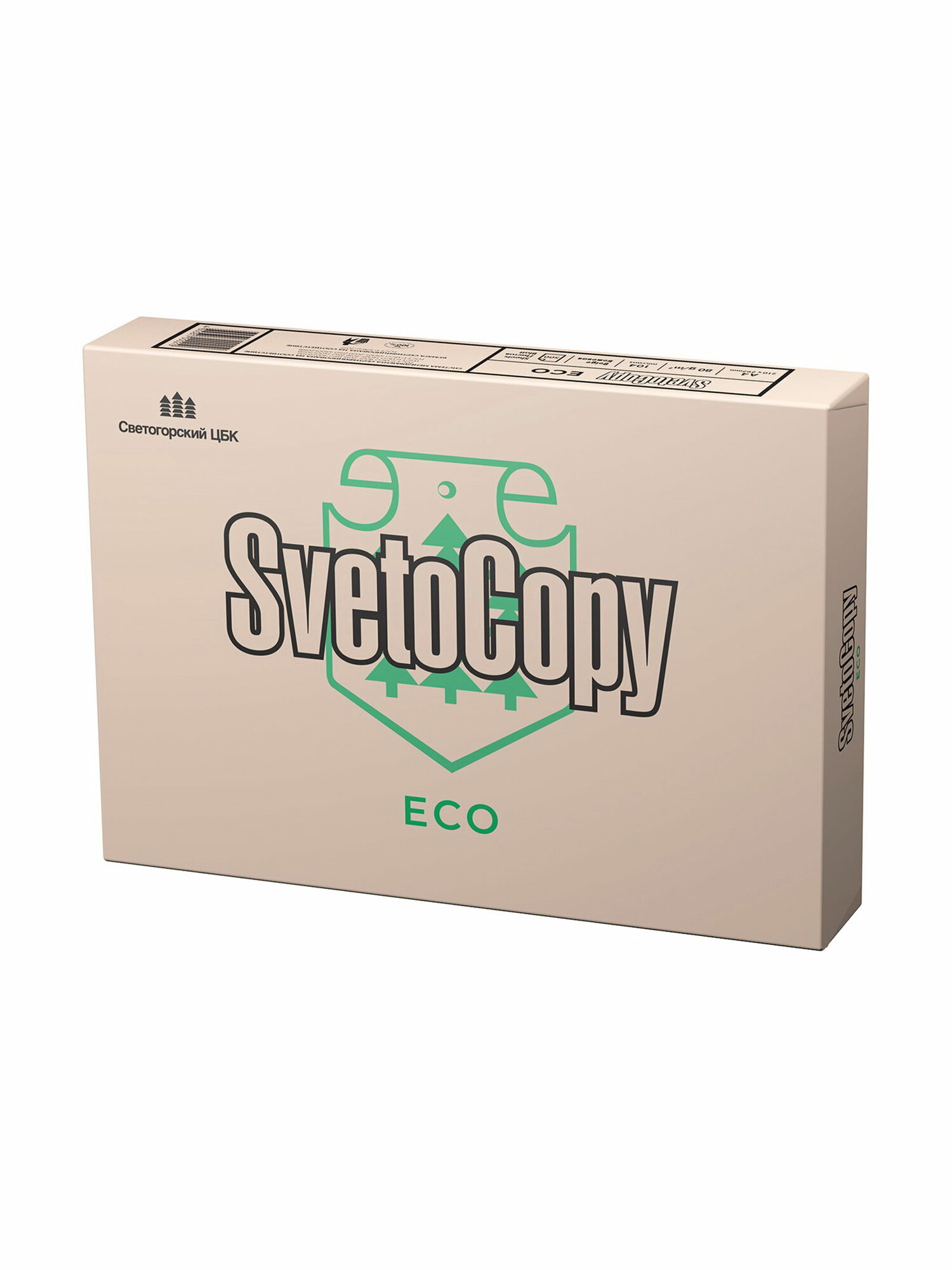 Бумага А4 500 л Светокопи ECO, 80 г/?2, белизна 60% ISO, 93% CIE, класс C, 5 шт.