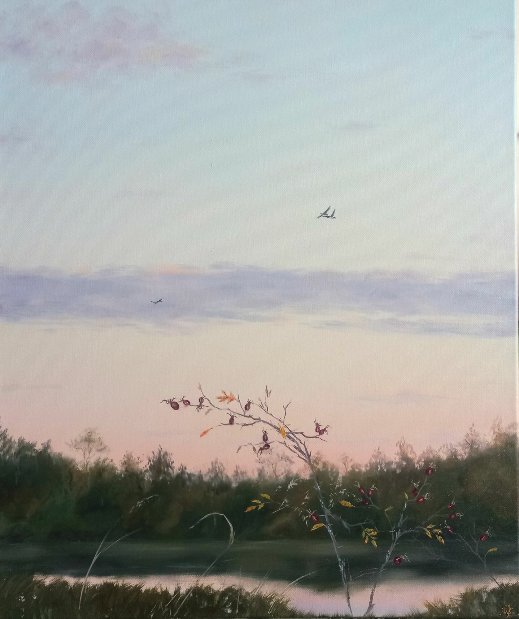 Картина маслом Ручная работа Пейзаж Рассвет