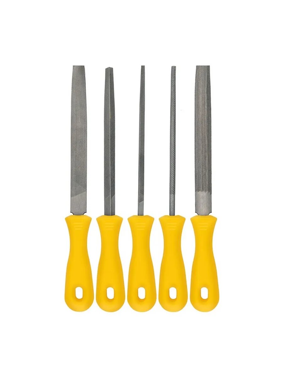 Набор напильников Biber Мастер 85306, сталь, двойная насечка, 200мм, 5шт