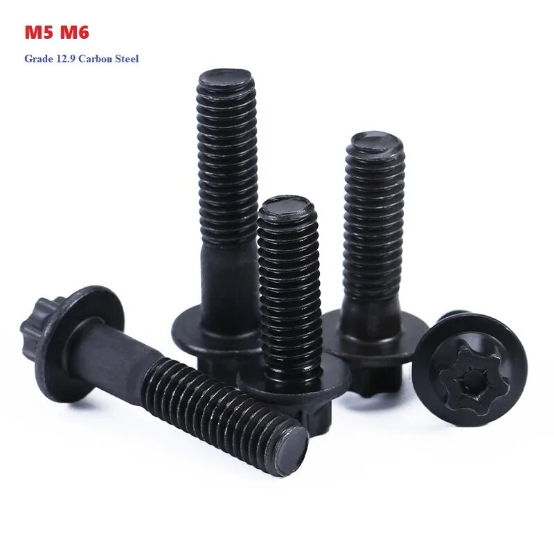 Болты Torx с фланцем M5 M6 углеродистая сталь класс 12.9 5pcs M6x17.5-Full