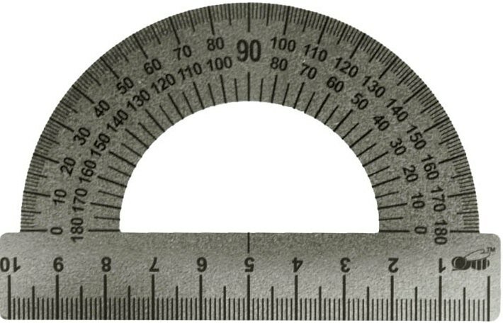 Транспортир металлический, 10см