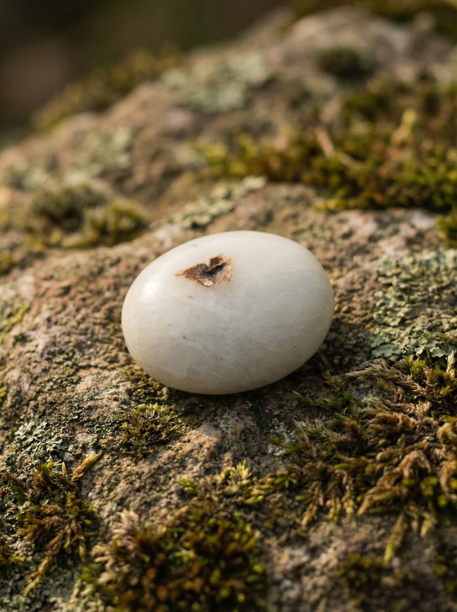 Лунный камень, Беломорит натуральный, галтовка, 1 штука, 1,5-2 см, белый