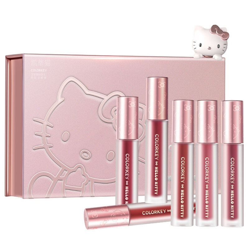 Помада женская Colorkey x Hello Kitty воздушная жидкая бархатистая матовая, набор 6 шт, 5690507
