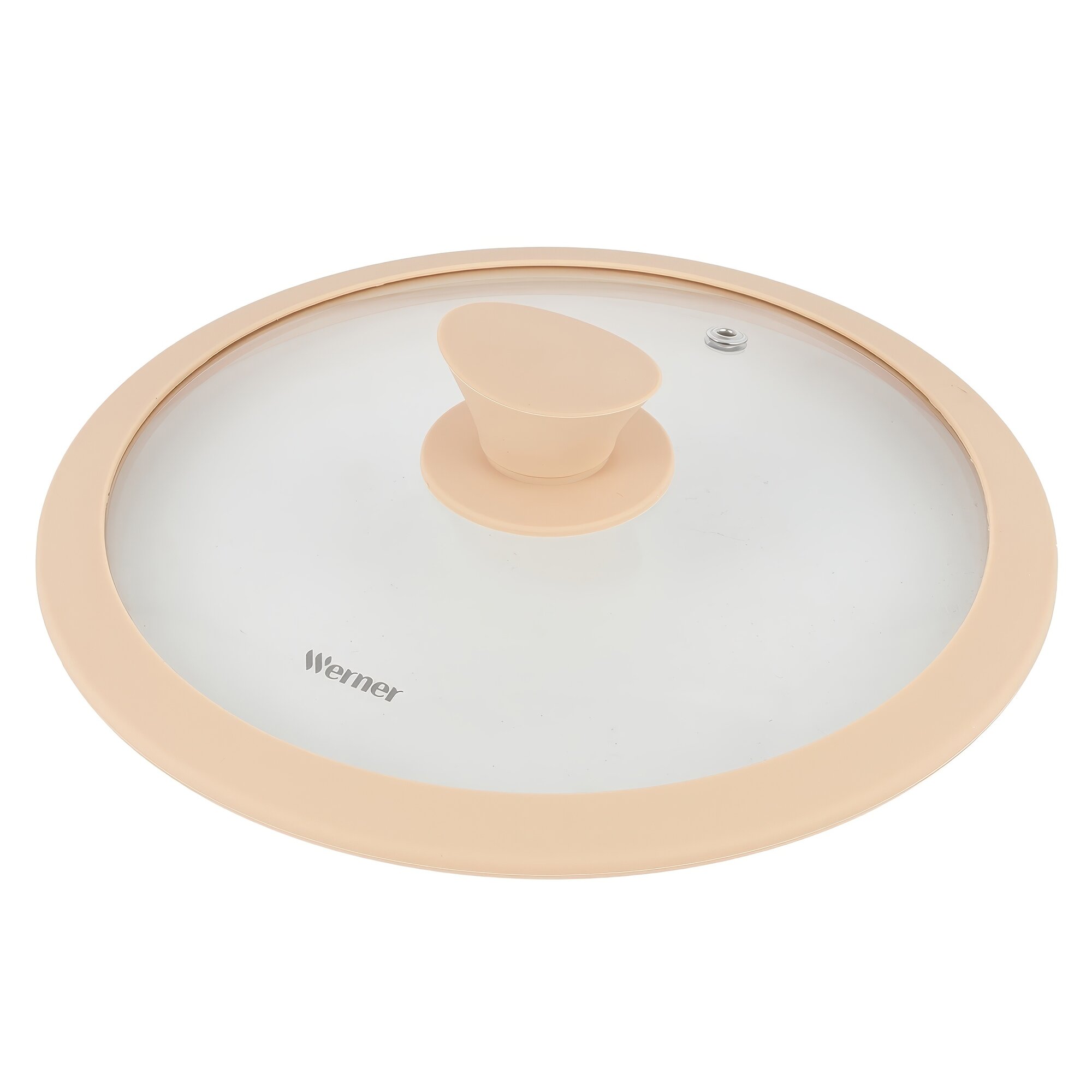 Стеклянная крышка Werner Anzio 52338, 22 см, бежевый, стекло, силикон, нержавеющая сталь