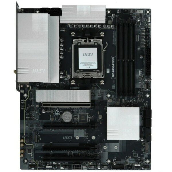 Материнская плата MSI PRO B850M-P WIFI, AM5, AMD B850, 4xDDR5, 4xSATA, 3xM.2, 1xPCIe 5.0 x16, 1xPCIe 4.0 x4, 2xPCIe 3.0 x1, 1xHDMI, 2xUSB-C 10Gbps, 1x