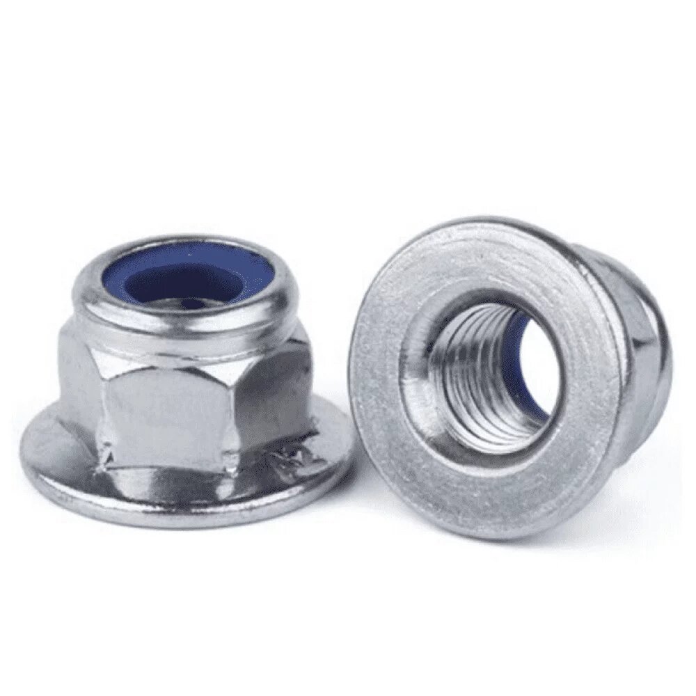 Гайка с фланцем DIN 6926 с нейлоновой вставкой М10 цинк S=15 (250 шт.)