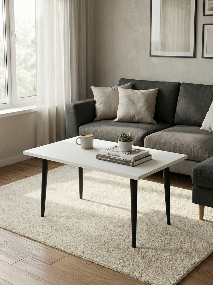 Журнальный столик Квадро-М Бергамо 6 Прямоугольный, Белый глянец