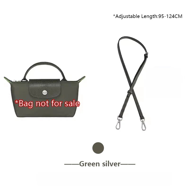 Ремень для сумки Longchamp Mini, Green silver, 95-124см