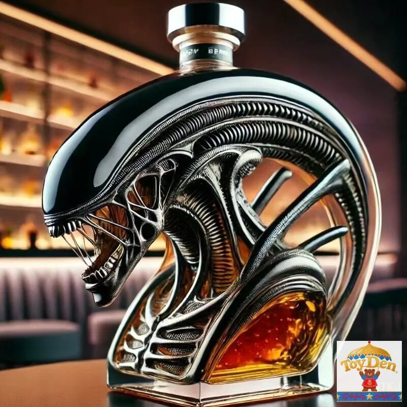 Графин в виде головы Чужого, 0.3 л, для виски, водки и коньяка, стекло, необычный дизайн